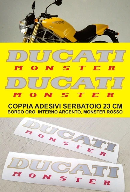 ADESIVI SERBATOIO DUCATI Monster anni 90 vintage logo tank stickers decals oro EUR 26,90 ...