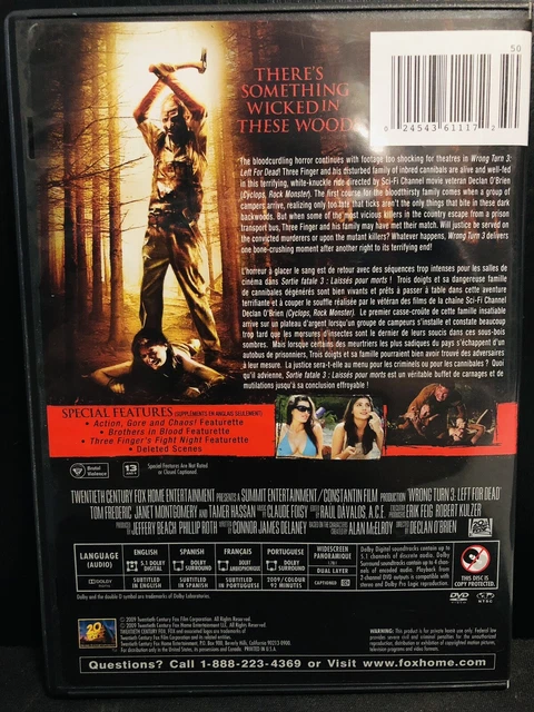 WRONG TURN 3: Left for Dead (DVD, 2009, Unrated, Widescreen, Bilingual ...