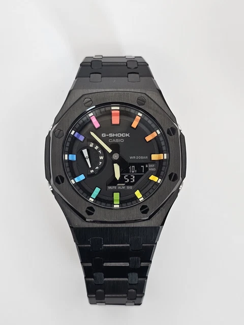 CASIO G-SHOCK GA 2100 Custom Casioak AP Royal Oak Mod Black Strap Pride ...