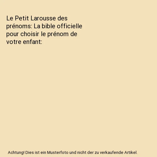 La Bible Des Prnoms