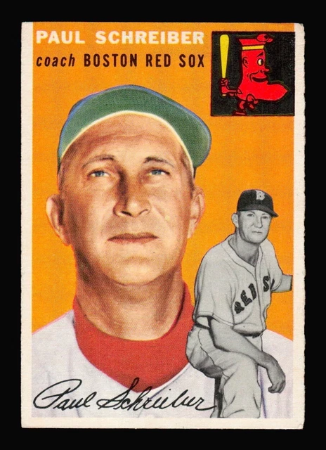 1954 TOPPS #217 Paul Schreiber EX+ Coach CENTRÉ Set Break J&J 003 EUR ...