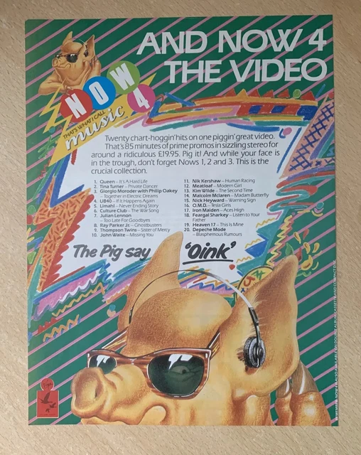 ORIGINAL NOW THATS What I Call Music 4 Full Page Magazine Promo Advert ...