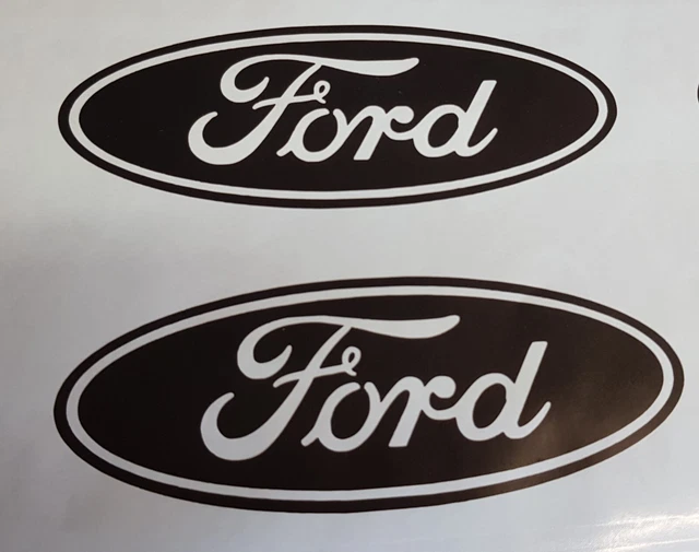 FORD LOGO STICKER / Decal X2 14Cm Black £2.50 - PicClick UK