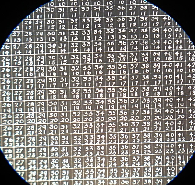 VINTAGE MICROSCOPE Slide. Specimen Grid of 50 x 50 Rows and Columns. £5 ...