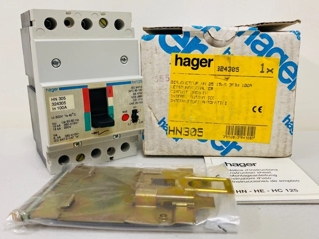 HAGER HN125 100 Amp 16kA Triple Pole MCCB ~ Legrand DPX125 bticino ...