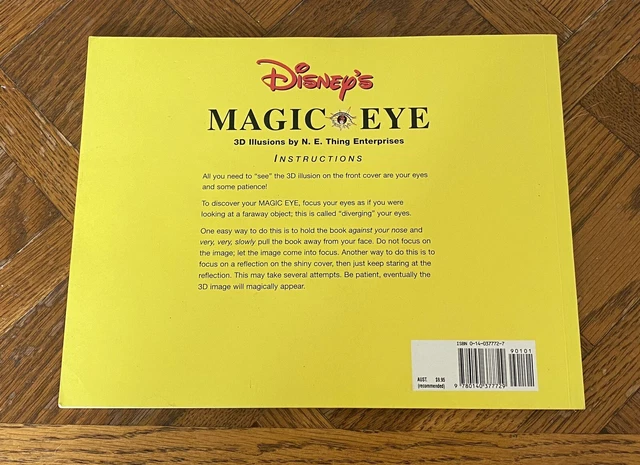 DISNEY’S MAGIC EYE Book 1994 ** 3D Illusion ** Mickey Lion King Aladdin ...