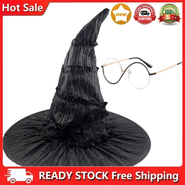 WITCH HAT WITCH Cosplay Glasses Wizard Hat Ruched Masquerade Party ...