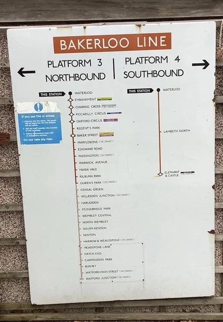 LONDON UNDERGROUND BAKERLOO Line Destination Enamel Sign £1,434.72 ...