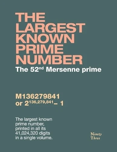 THE LARGEST KNOWN prime number: The 52nd Mersenne prime by Phil ...