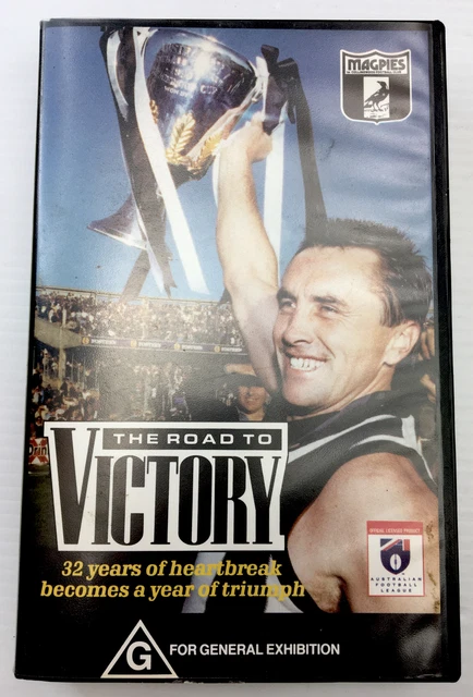 ROAD TO VICTORY Collingwood Magpies VHS Video Cassette Tape Black Big ...