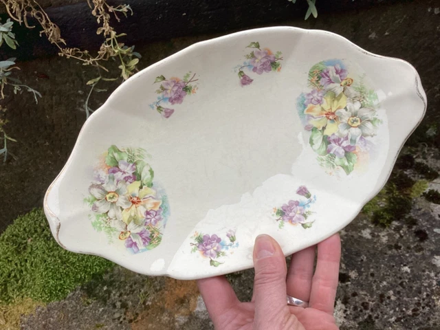 RAVIER ANCIEN EN céramique décor fleuri polychrome EUR 12,00 - PicClick FR