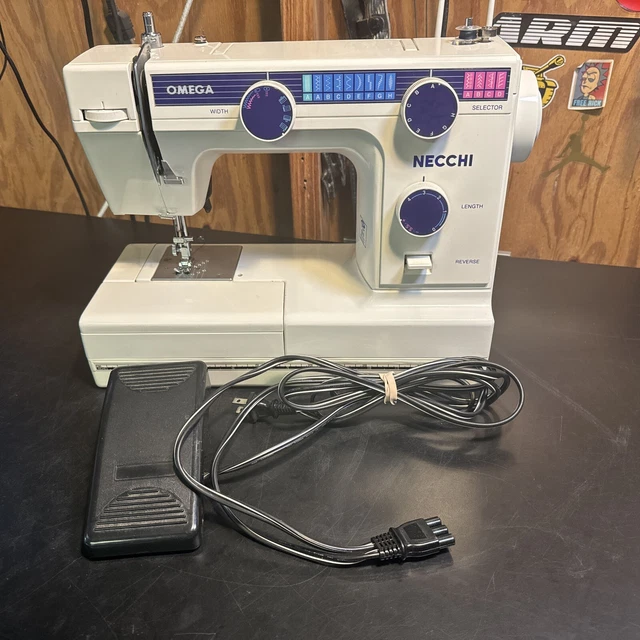 NECCHI OMEGA 6011 15-Stitch Series Free Arm Oscillating Shuttle Sewing ...