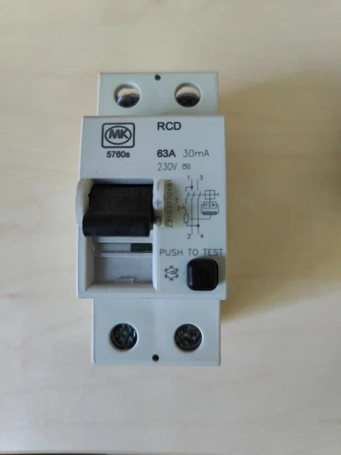 MK SENTRY 63A 30mA DP RCD (5760s) £14.50 - PicClick UK
