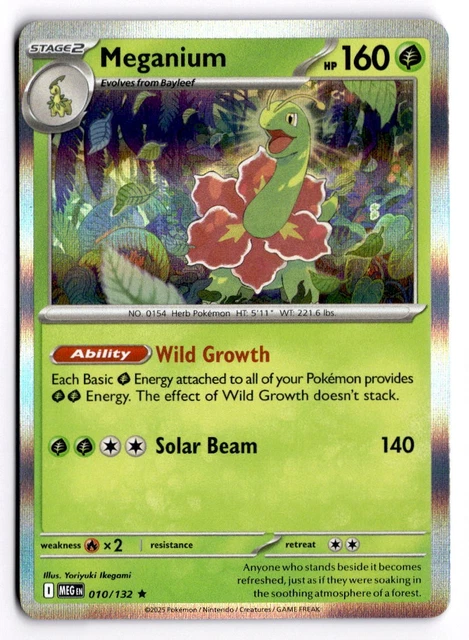 MEGANIUM - RARE ME01: Mega Evolution 010/132 £2.00 - PicClick UK