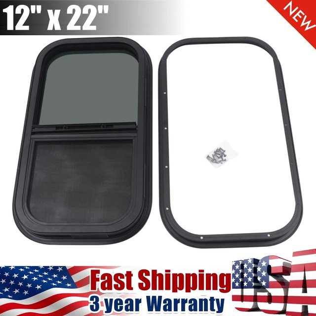 RV CAMPER WINDOW Teardrop Vertical Trailer Sliding Window 12 x 22 ...