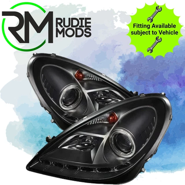 BLACK LED DRL Daylight Running Lights Headlights for Mercedes SLK R171 ...