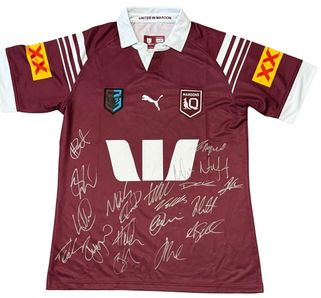 QUEENSLAND MAROONS TEAM Signed 2024 State of Origin Jersey with COA ...