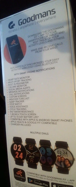 GOODMANS ELITE PRO Smart Watch. Apple Health, Google Fit. GPS. Touch ...