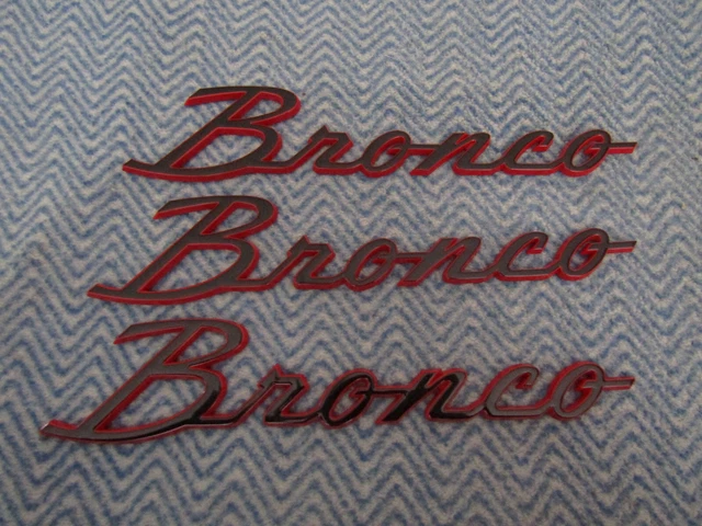1966 - 1977 2021 2022 2023 FORD BRONCO SCRIPT FENDER EMBLEMS 3PCS IN ...