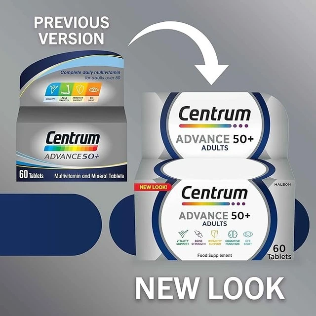 X 3 PACKS of Centrum Advance 50+ Tablets Multivitamin & Mineral ...