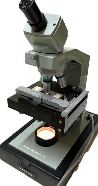 WATSON MICROSYSTEM MODEL 70 Microscope vintage electric powered ...