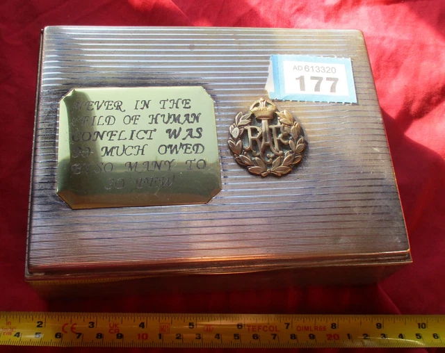 RAF WW2 BATTLE of Britain Royal Air Force Table top box white metal ...