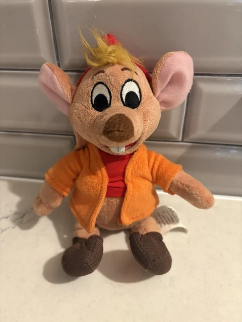 DISNEY STORE JAQ Mouse of Cinderella Plush 8" AUTHENTIC Stuffed Soft ...