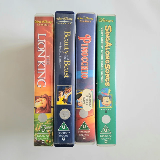 4X VHS WALT Disney Movies Set Animation Cartoon Classics Kids Rating U ...