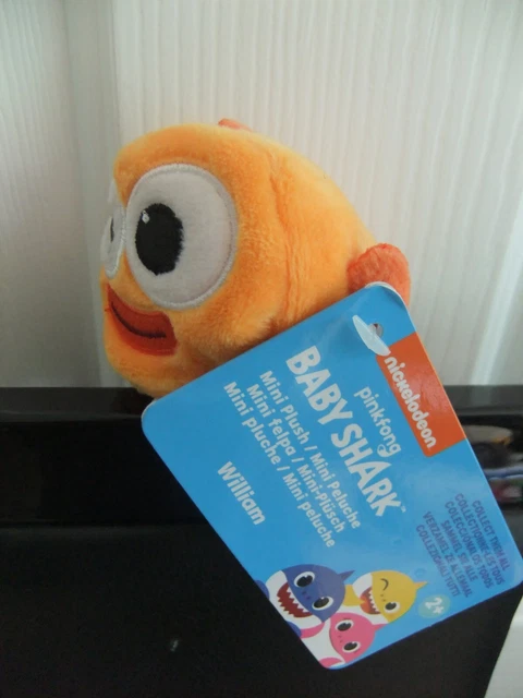 3& PINKFONG BABY Shark Mini Plush William Orange Soft Cuddly Toy Next ...