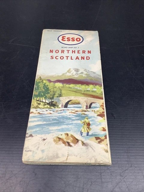 VINTAGE ESSO SOUTH & East England Travel Map~1950'S £8.53 - PicClick UK