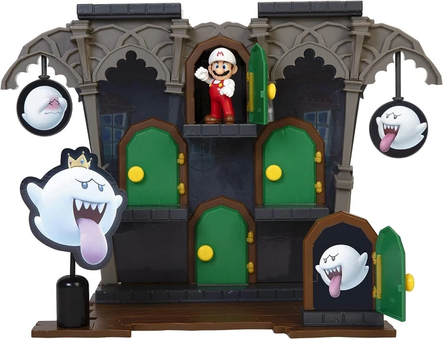 SUPER MARIO PLAYSET Deluxe Boo Mansion Avec Figurine Fire Mario JAKKS ...