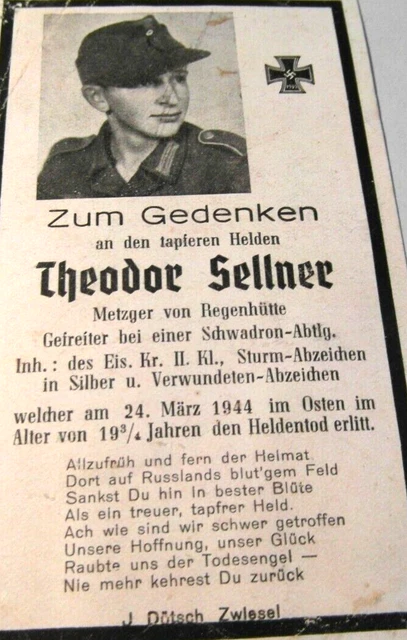 WW2 GERMAN DEATH Card 1944 #26 £3.20 - PicClick UK