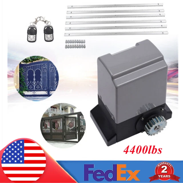 4400LBS AUTOMATIC SLIDING Gate Opener Rack Driven W/ 2 Remotes ...