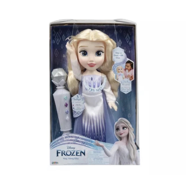 BAMBOLA DISNEY FROZEN Sing Along Elsa con microfono 3 canzoni e luci ...
