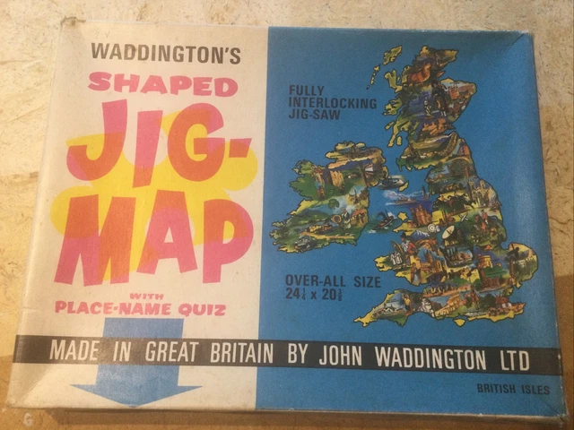 VINTAGE WADDINGTONS SHAPED JIG-MAP (ENGLISH, BOXED, 1960's) - BRITISH ...