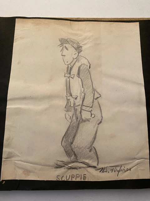 WORLD WAR II WWII Scrapbook Original Nicholas Firfires Cartoon GI Art ...