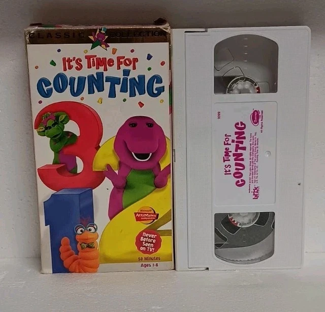 VHS BARNEY IT’S Time For Counting Classic Collection Ages1-8 Tested £8. ...