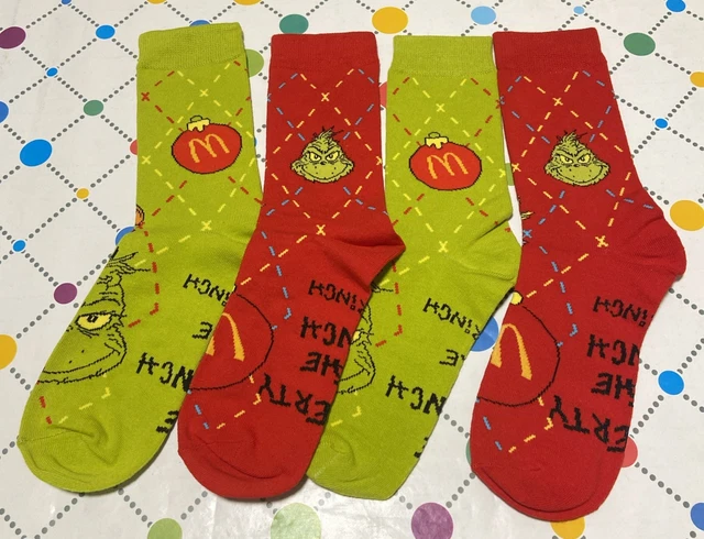 MCDONALD’S ADULT MEAL Grinch Christmas Socks 2 Pairs set Gift Pack ...