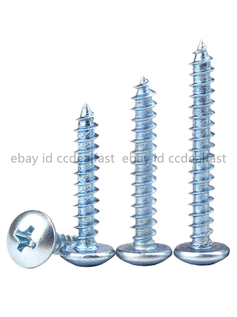 GALVANIZED STEEL PHILLIPS Cross Truss Head Self Tapping Screws M4 M5 M6 ...