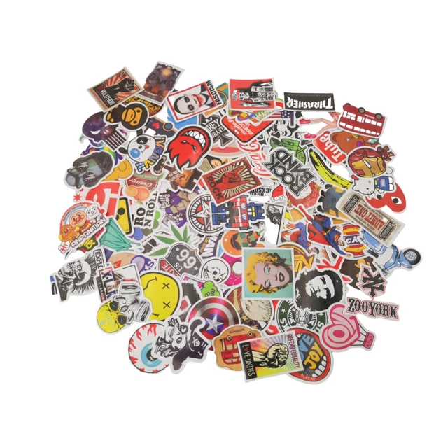 100 RANDOM SKATEBOARD Stickers Bomb Vinyl Laptop Luggage Decals Dope ...