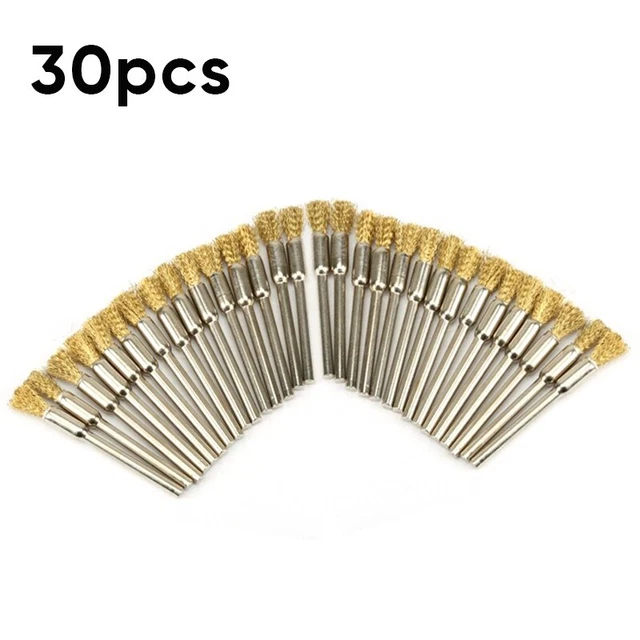 ACCESSORIES WIRE WHEELS Set Rust Remover 30pcs Rotary Pencil Polishing ...