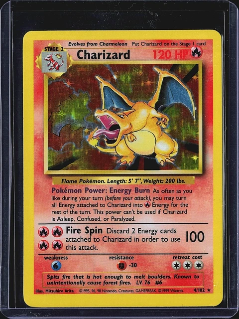 POKÉMON TCG CHARIZARD Base Set 4/102 Holo Unlimited Holo Rare LP $375. ...