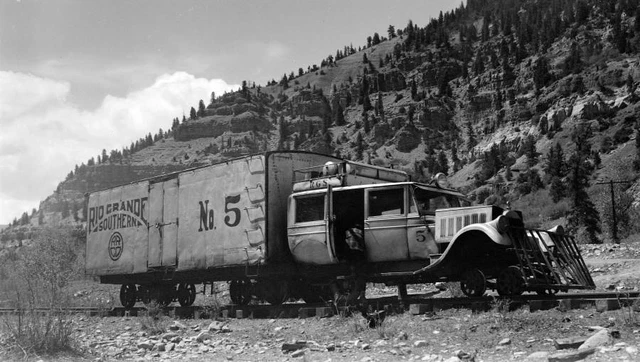RGS RIO GRANDE Southern Railroad N/G motor car number 5 Old Train Photo ...
