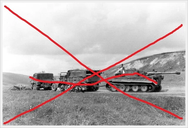 FOTO/PHOTO 187,PANZER,TANK,WW2, TIGER 114 wird abgeschleppt, s.Pz.Abt ...