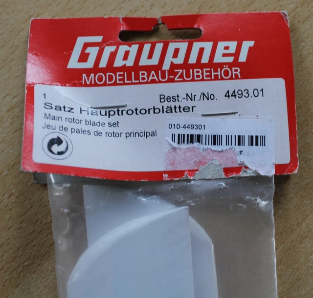 GRAUPNER SATZ HAUPTROTORBLÄTTER Logo, Nr. 4493.01 EUR 12,00 - PicClick DE