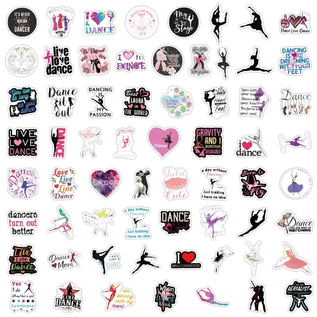 MULTICOLORED DANCE STICKERS PVC Aesthetic Stickers Cute Stickers for ...