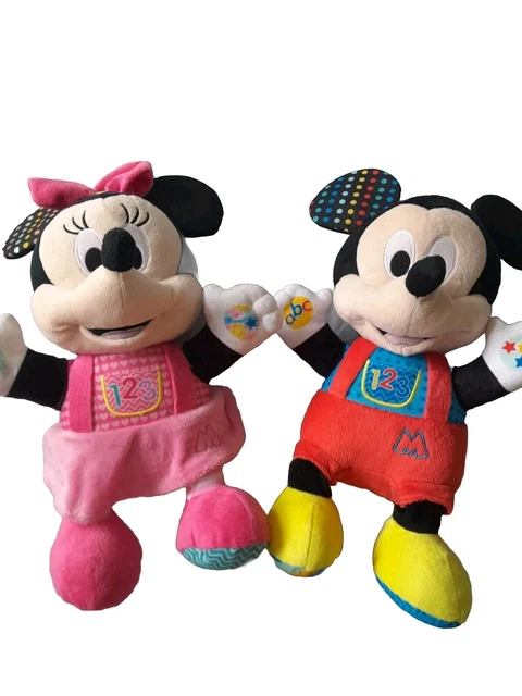 DISNEY MINNIE + Mickey Mouse Talking Soft Cuddly Toy Educational ...