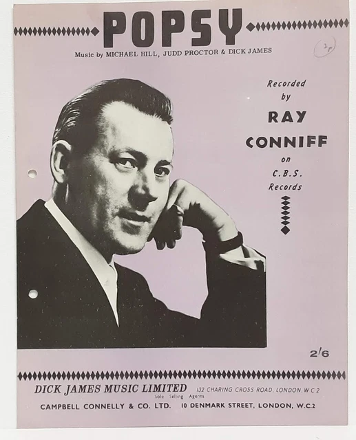 VINTAGE 1962 POPSY Sheet Music by Ray Conniff - FREE UK Postage $4.59 ...
