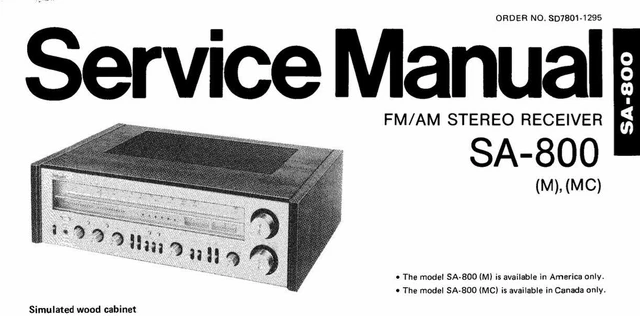 TECHNICS SA-800 SERVICE Manual Repair Schematic Schaltplan Techniques ...