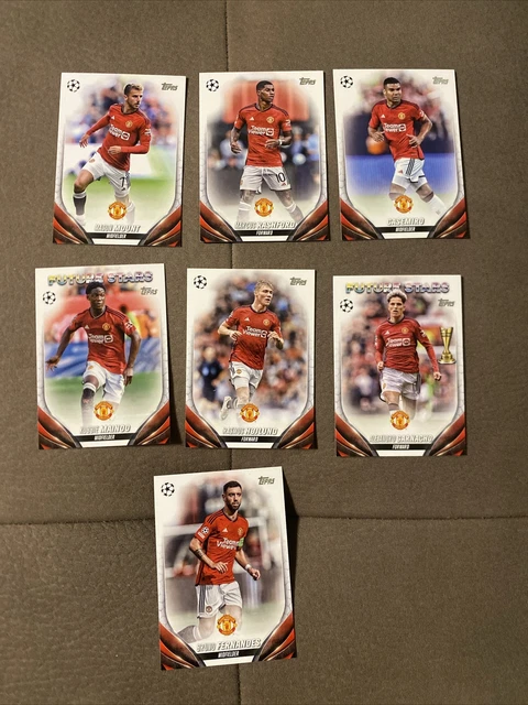 TOPPS UEFA UCC Flagship 2023 2024 Base Man Utd Garnacho Hojlund Mainoo ...
